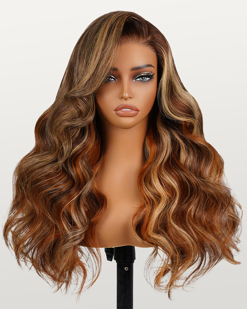 Body Wave Highlight #30 Colored 360 Full Lace Frontal Human Hair Wig ...