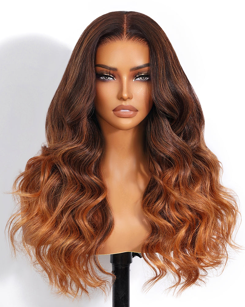 Body Wave Highlight #30 Colored 360 Full Lace Frontal Human Hair Wig ...