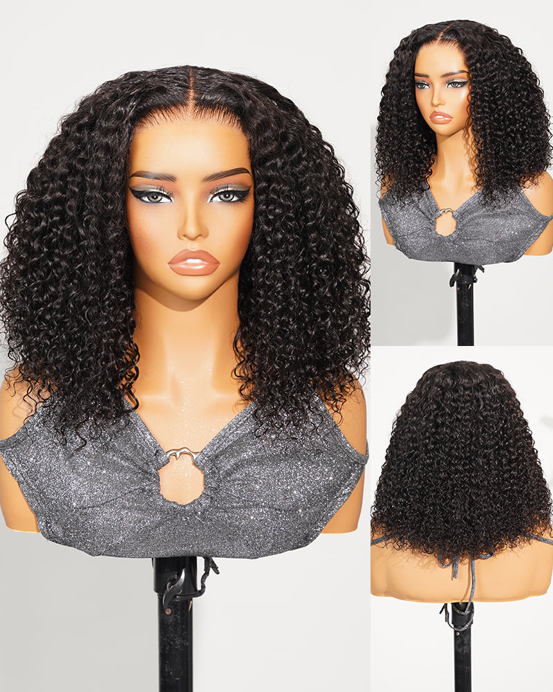 $199 = 3 WIGS | 6x6 Lace Natural Black Wig | 14inch Jerry Curly Plus 1