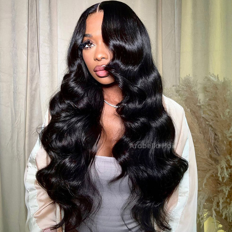 Body Wave Natural Black Body Wave Glueless 6x5 Pre-Cut Lace Front Wig ...